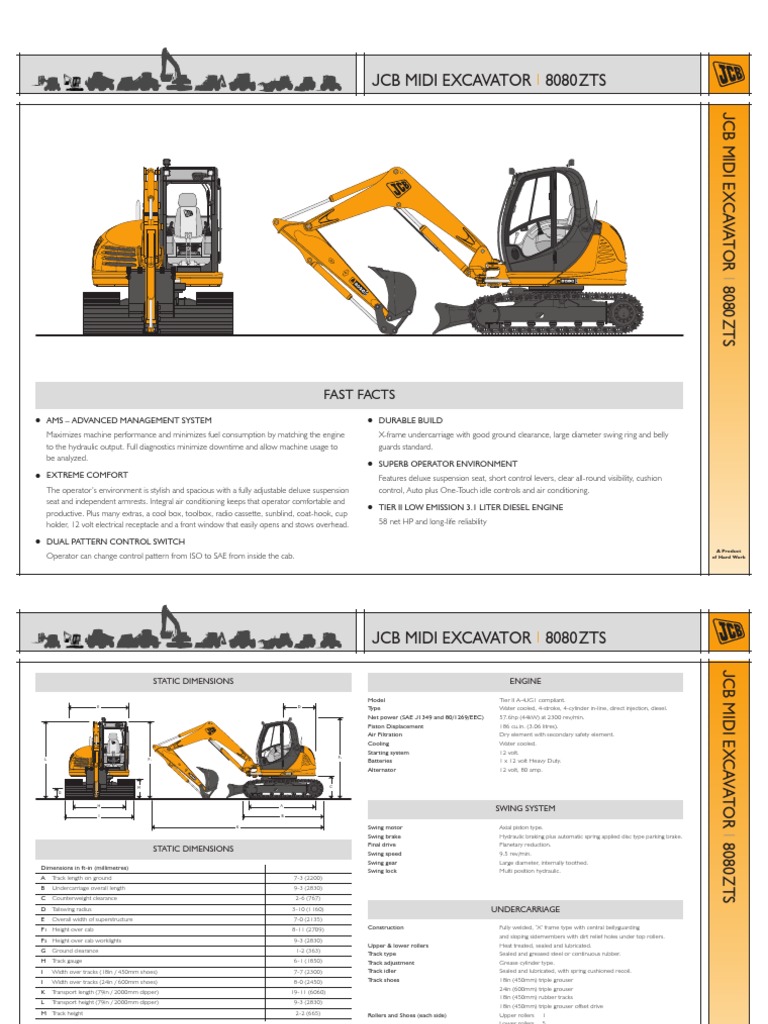 JCB 8080 Zts | PDF | Loader (Equipment) | Horsepower