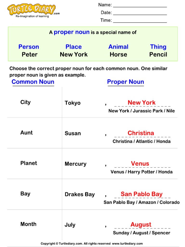 Common Noun And Proper Noun Images