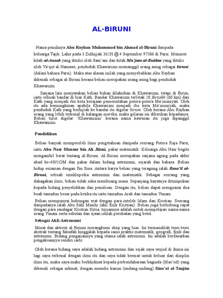Al Biruni | PDF