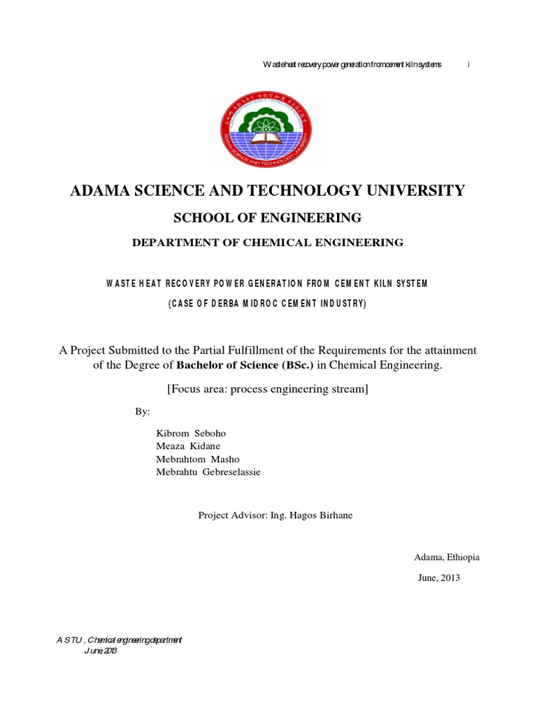 Waste Heat Recovery Power Generation From Cement Kilns of Derba Cement ...