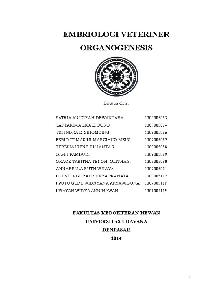 Proses Organogenesis dalam Embriologi Veteriner | PDF
