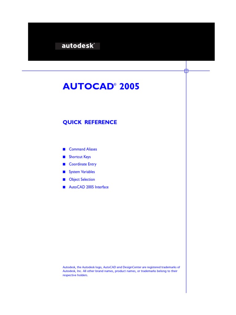 Autocad Quick Reference Guide | PDF | Icon (Computing) | Coordinate System
