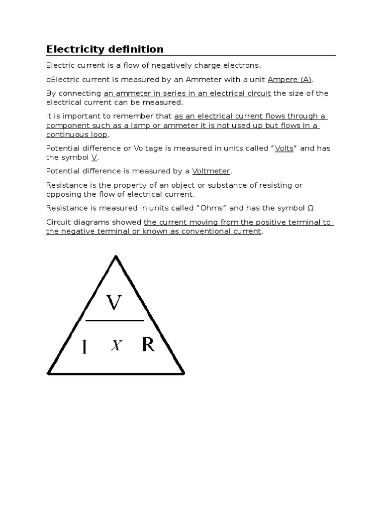 Electricity Definition | PDF | Series And Parallel Circuits | Electric ...