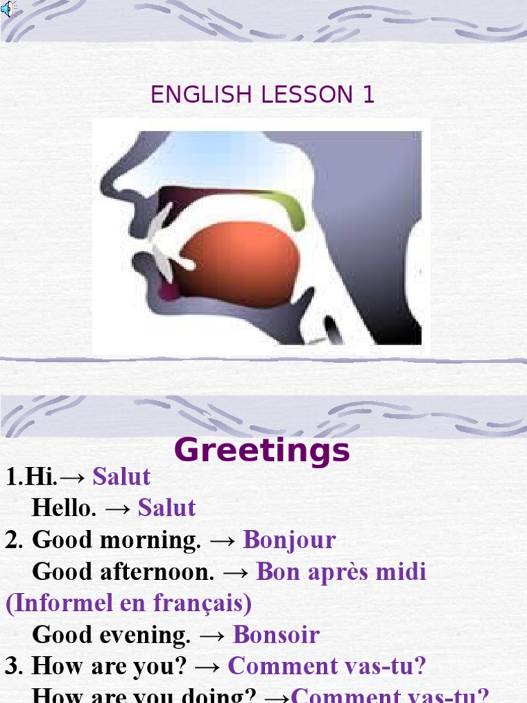 English Lesson 1 | PDF