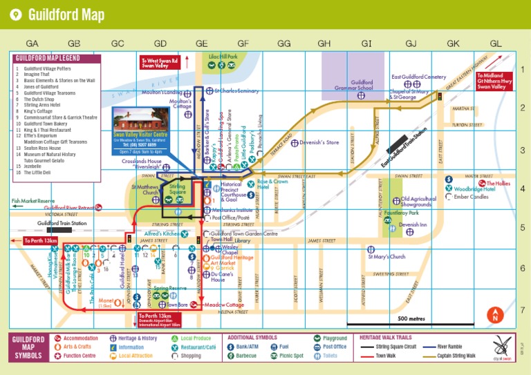 Guildford Map Legend: Swan Valley Visitor Centre | PDF | Hotel And ...