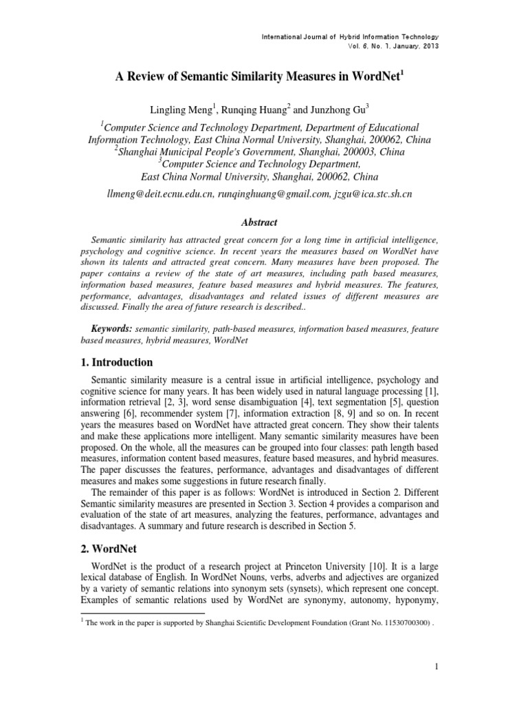 A Review of Semantic Similarity Measures in WordNet | PDF | Semiotics ...