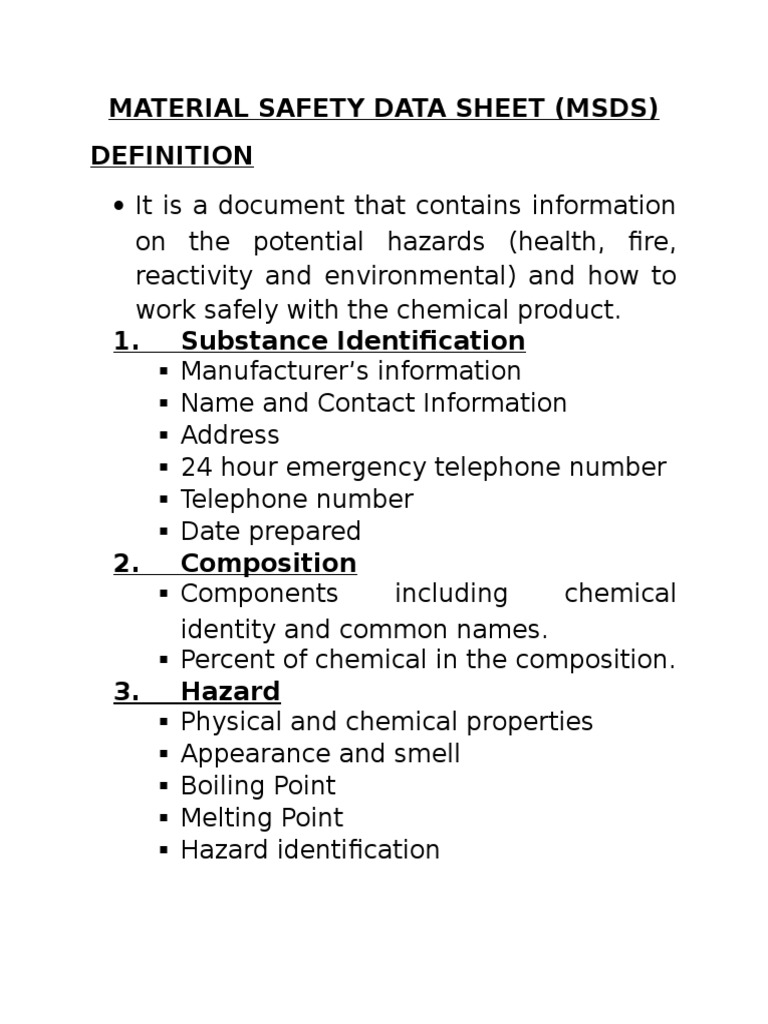 Material Safety Data Sheet | PDF | Science & Mathematics