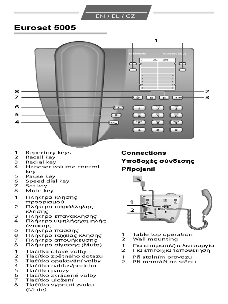 Manual Siemens Euroset 5005 | PDF