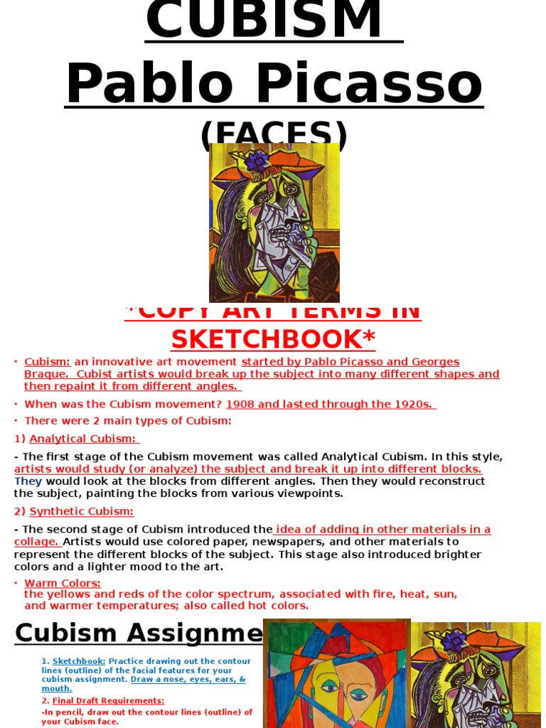 Cubism PPT 2017 | PDF | Cubism | Pablo Picasso