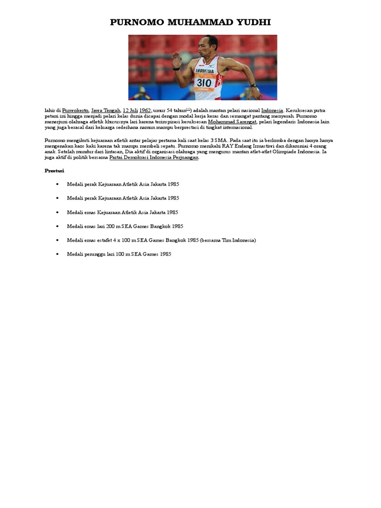 Biografi Atlet Lari | PDF