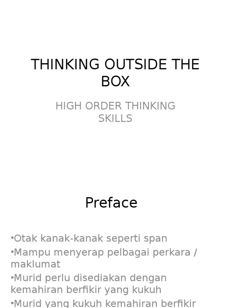 Thinking Outside The Box | PDF | Project Based Learning | Learning