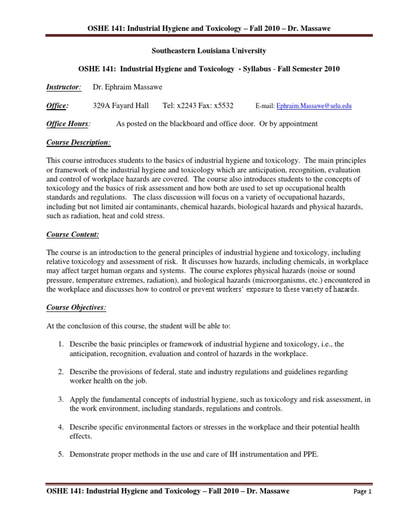 Fundamentals of Industrial Hygiene by Barbara Plog | PDF | Occupational ...