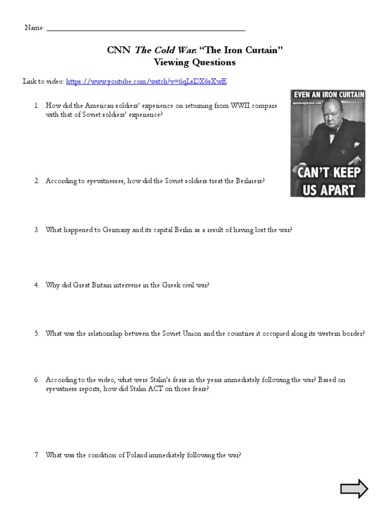 CNN Cold War - Iron Curtain Viewing Questions | PDF