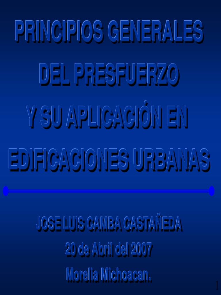 Jose Luis Camba Castañeda - PRESFUERZO PDF | PDF | Materiales de ...