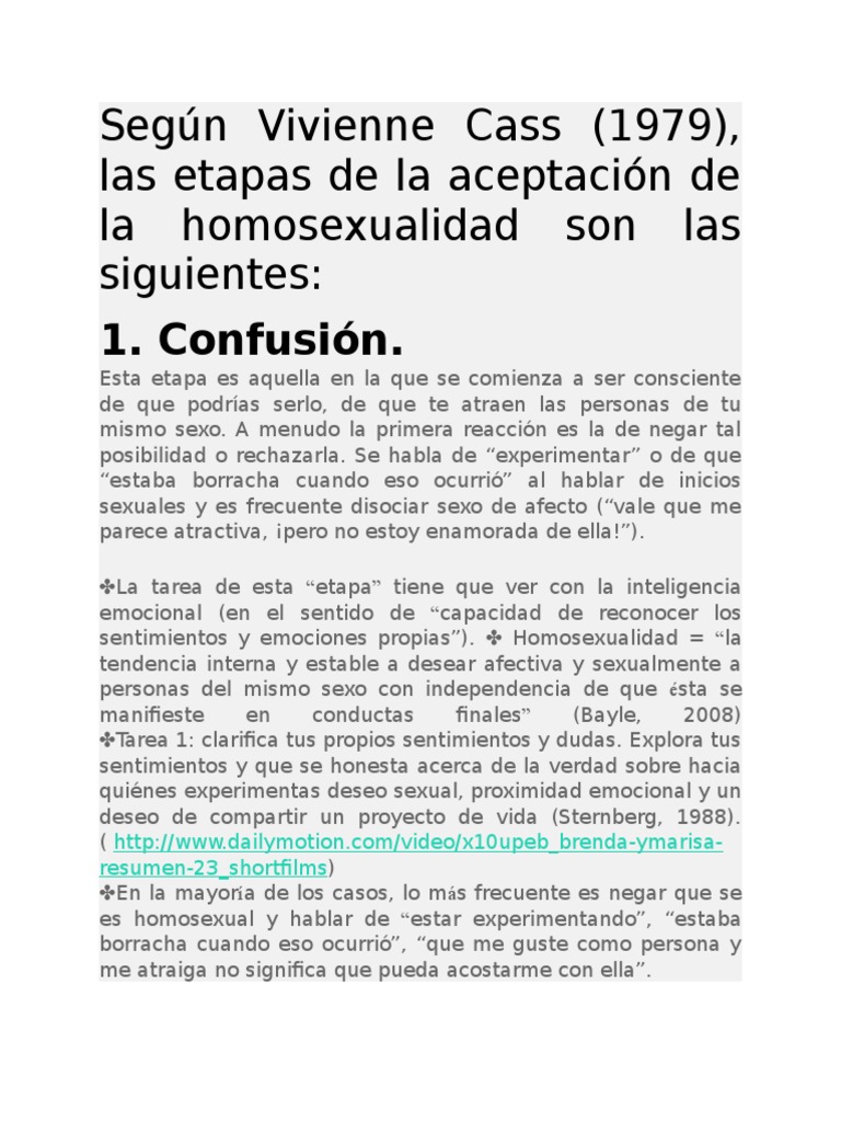 Según Vivienne Cass | PDF | Homosexualidad | Lesbianas
