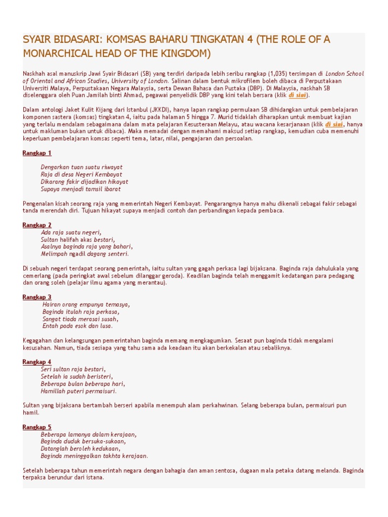 Syair Bidasari | PDF