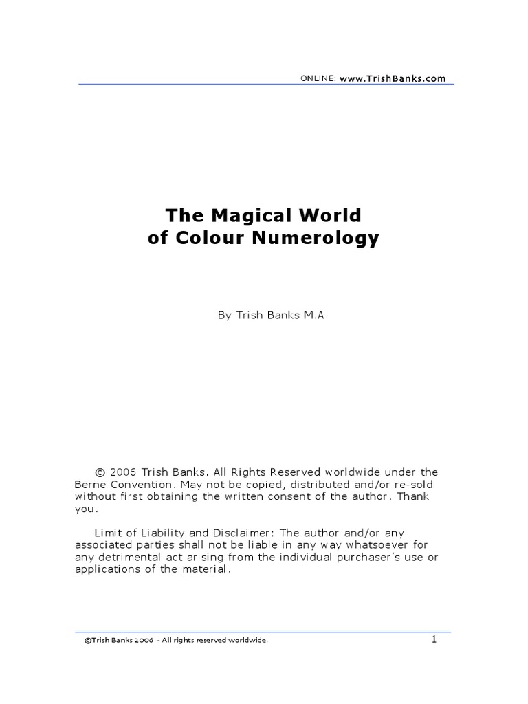 Colour Numerology | PDF | Intimate Relationships
