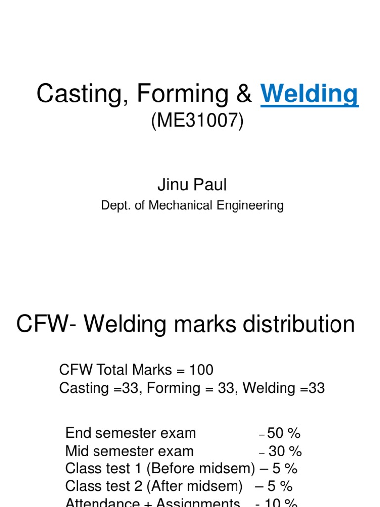 Welding Lectures 1-4 | PDF | Welding | Construction