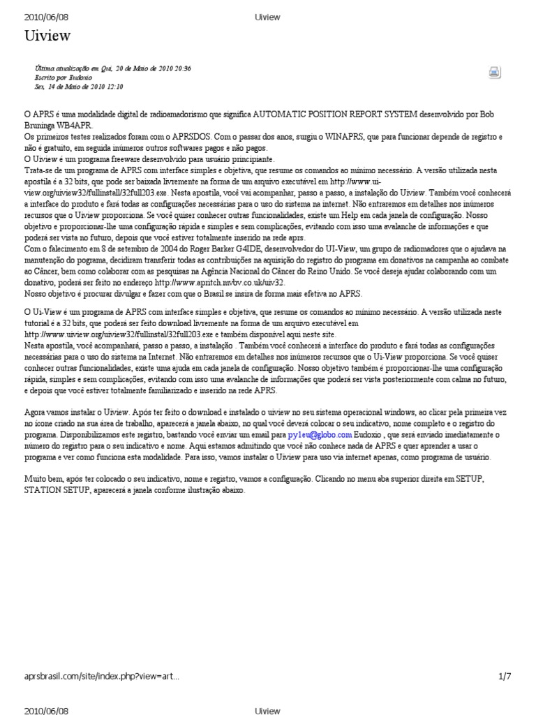 Configuração Do Uiview Pdf Janela Informática Internet 