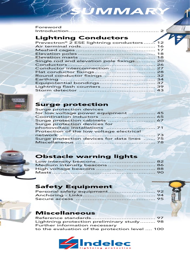 Indelec Lightning Conductors Surge Protection PDF | PDF | Lightning | Cloud