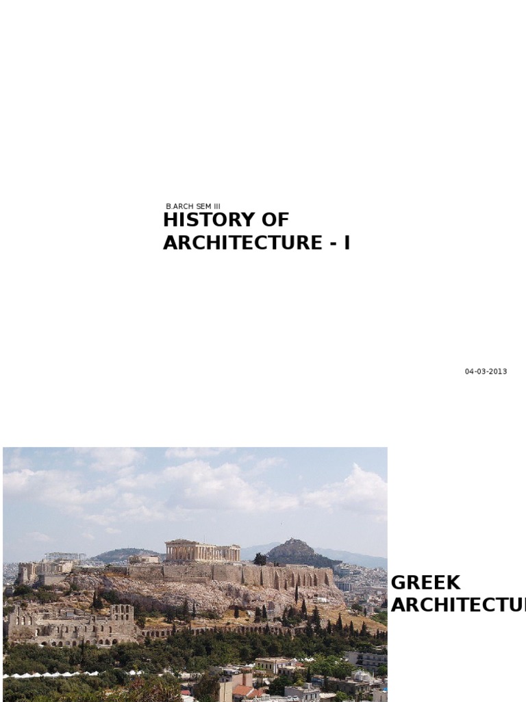 History of Architecture 1 | PDF