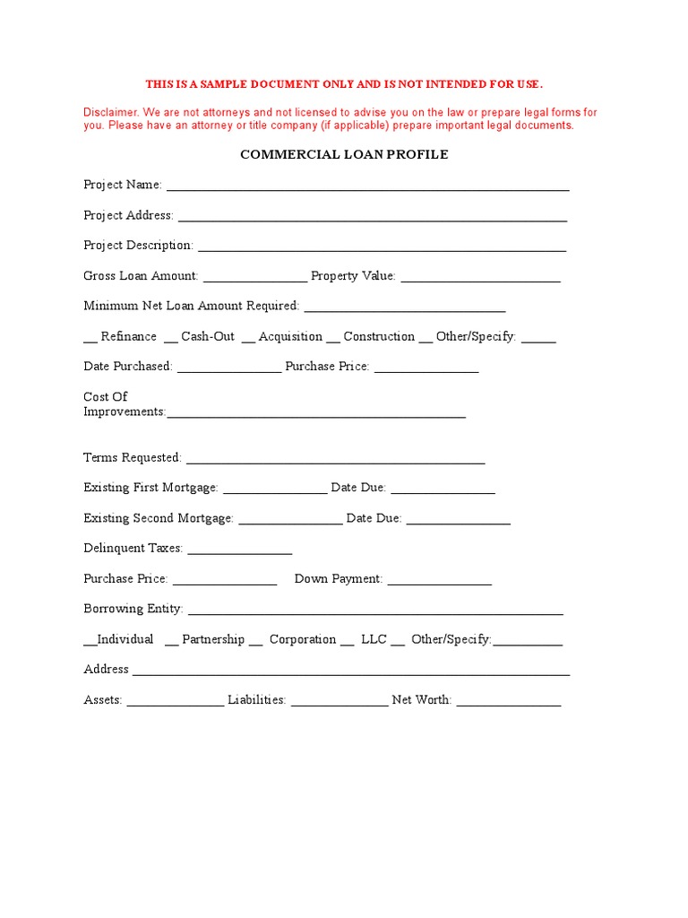 1 - Commercial Loan Profile | PDF | Law