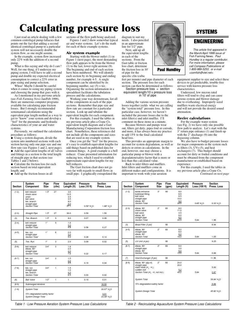 Calculating Pressure Loss | PDF | Pump | Pipe (Fluid Conveyance)