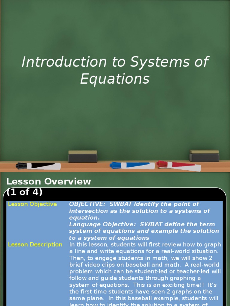 Ma 8ee8 Intro To Systems of Equations Lesson 01 Powerpoint | Download ...