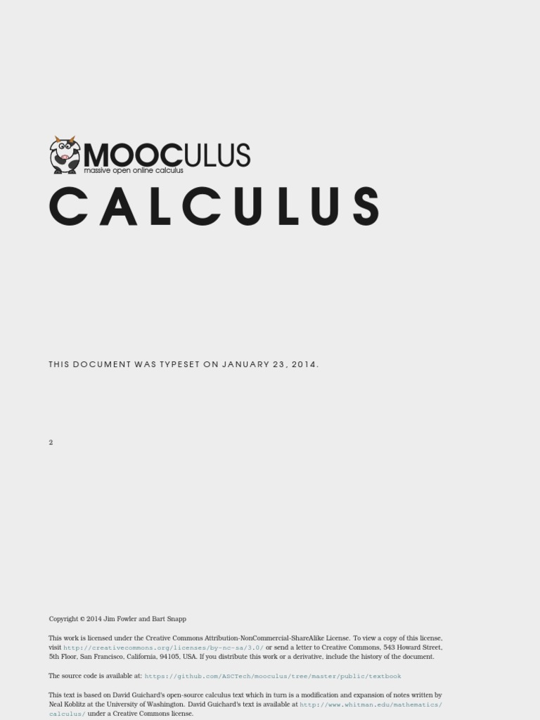 Mooculus 01 PDF | PDF | Function (Mathematics) | Calculus