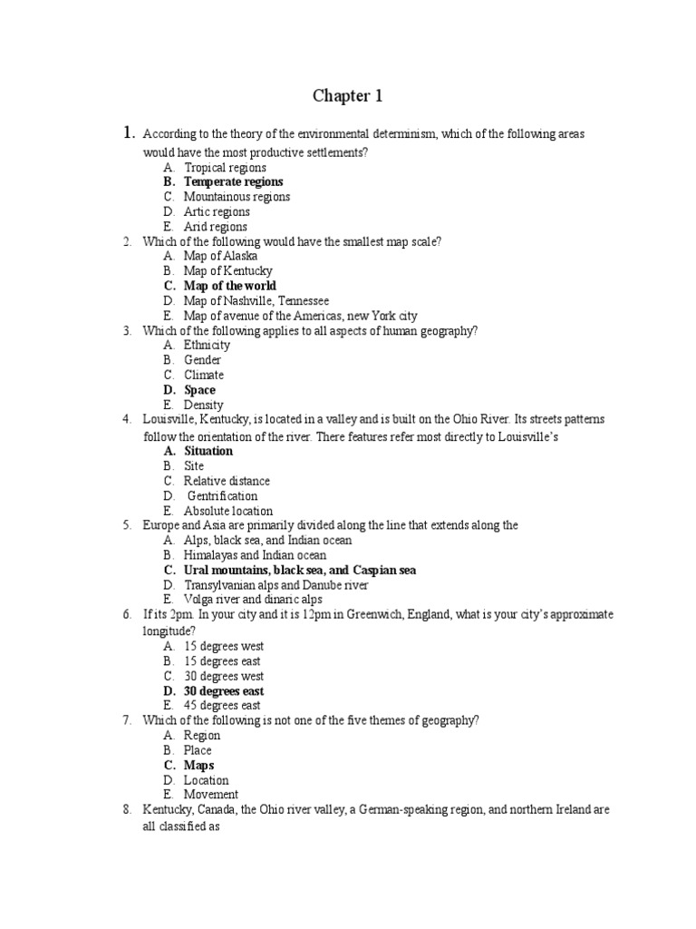Sample AP Human Geography Test | PDF | Birth Rate | Human Migration