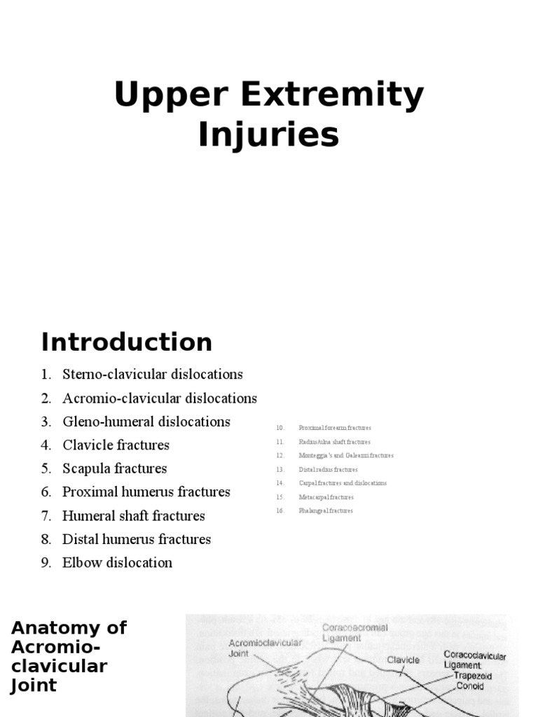 Shoulder and Upper Extremity Injuries | PDF | Elbow | Shoulder