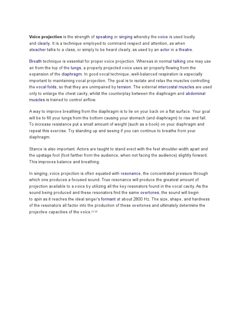 Voice Projection | PDF | Human Throat | Human Anatomy