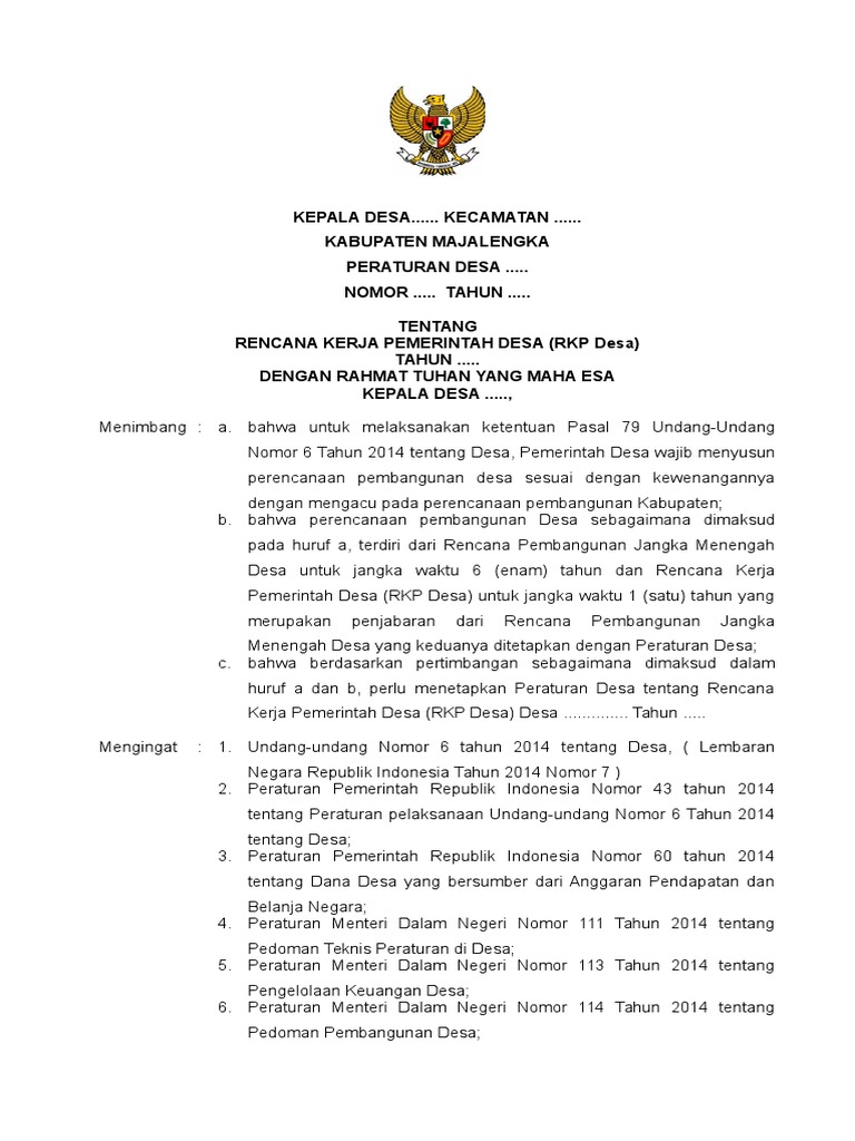 Contoh RKP Desa - 3 | PDF