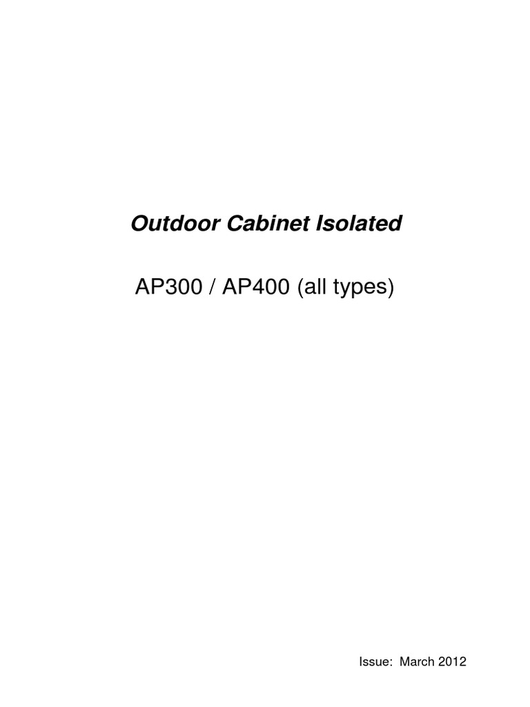 Outdoor Box Isolated AP300 AP400 2012-03 | PDF | Electrical Connector | Manufactured Goods
