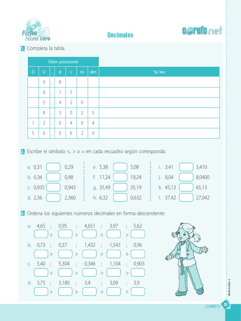 Valor Posicional de Numeros Decimales | PDF
