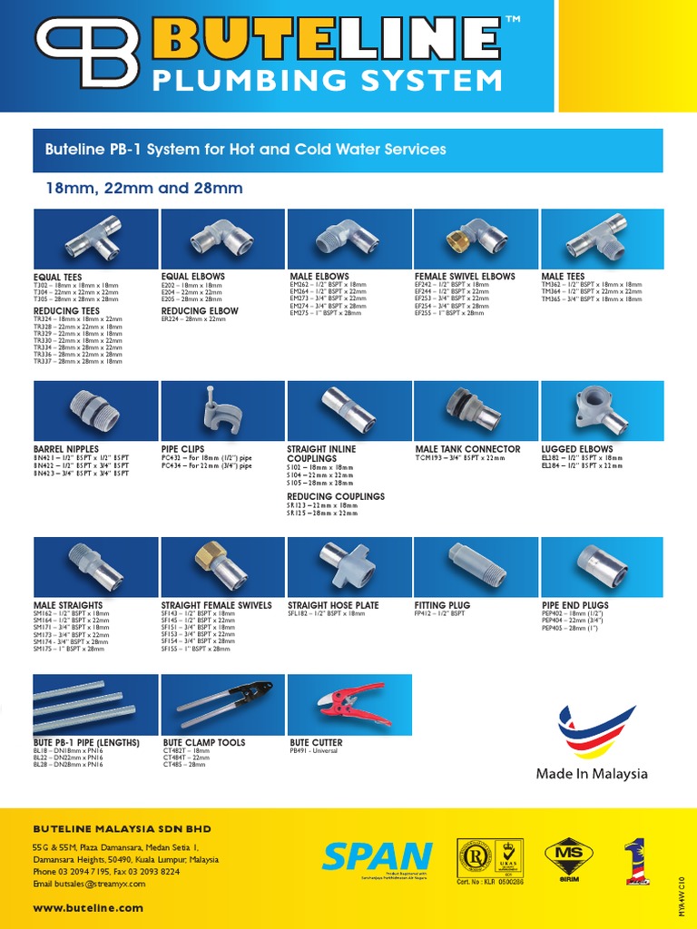 Buteline Pipe & Fittings | PDF | Manufactured Goods | Equipment