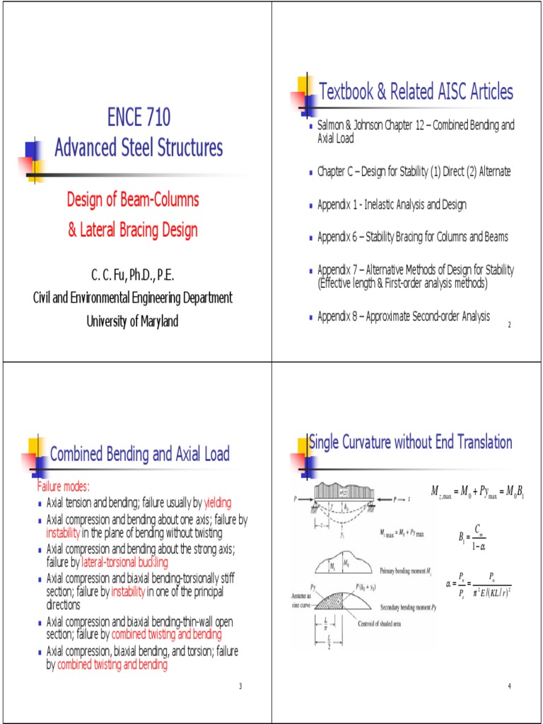 Steel Design Beam Column Fu New | PDF | Buckling | Bending