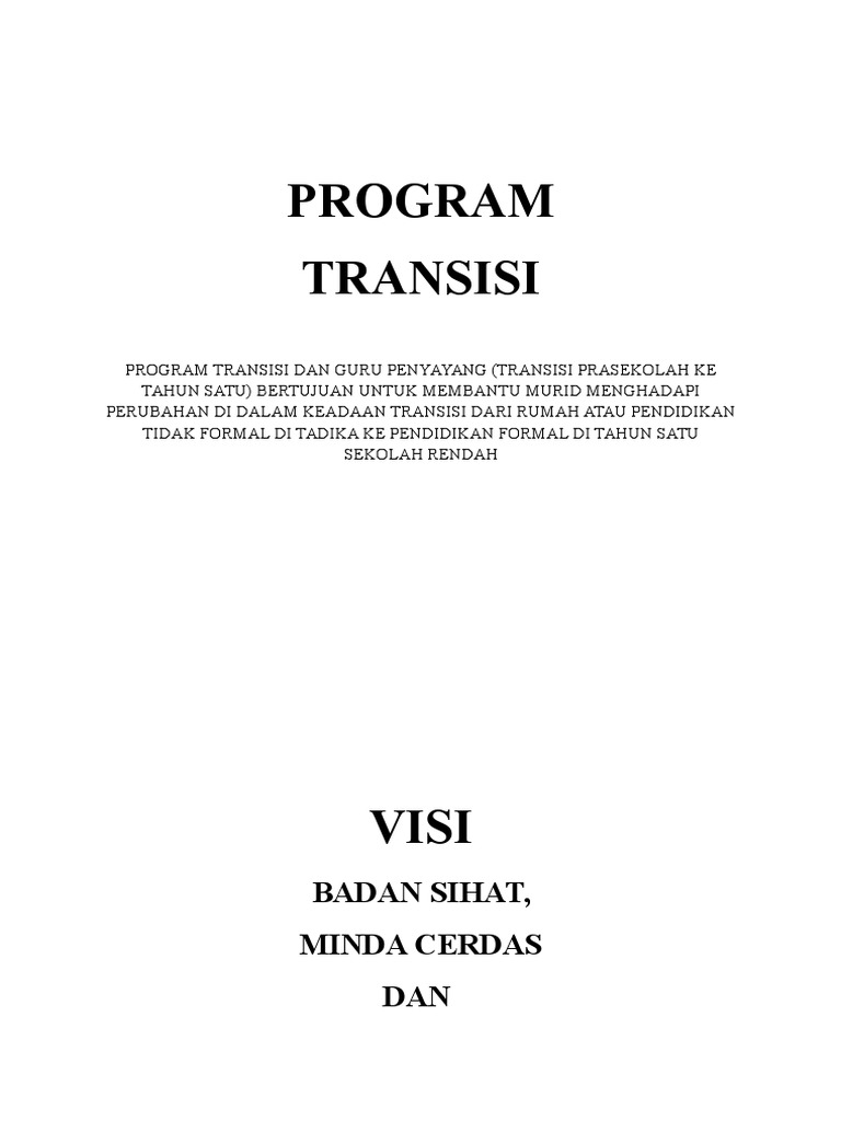 Modul Program Transisi Tahun 1 | PDF