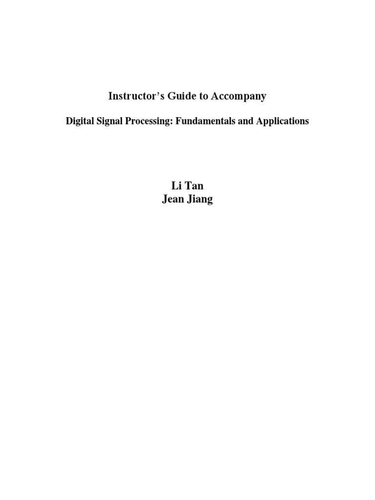 Solutions Digital Signal Processing 2e Li Tan | PDF | Signal To Noise ... Solutions Digital Signal Processing 2e Li Tan | PDF | Signal To Noise ...