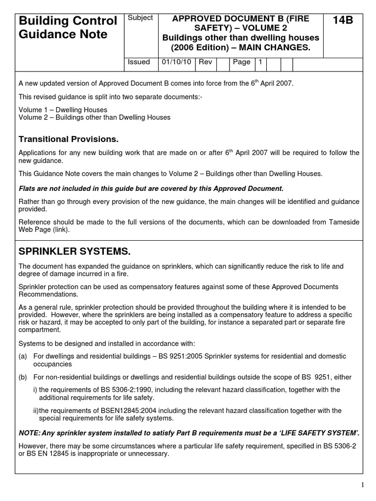 Building Control Guidance Note: Sprinkler Systems | Download Free PDF ...
