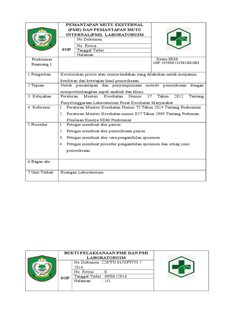 Sop PMI DAN Pme | PDF