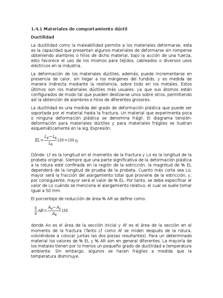 Materiales de Comportamiento Ductil | PDF | Rieles | Ductilidad