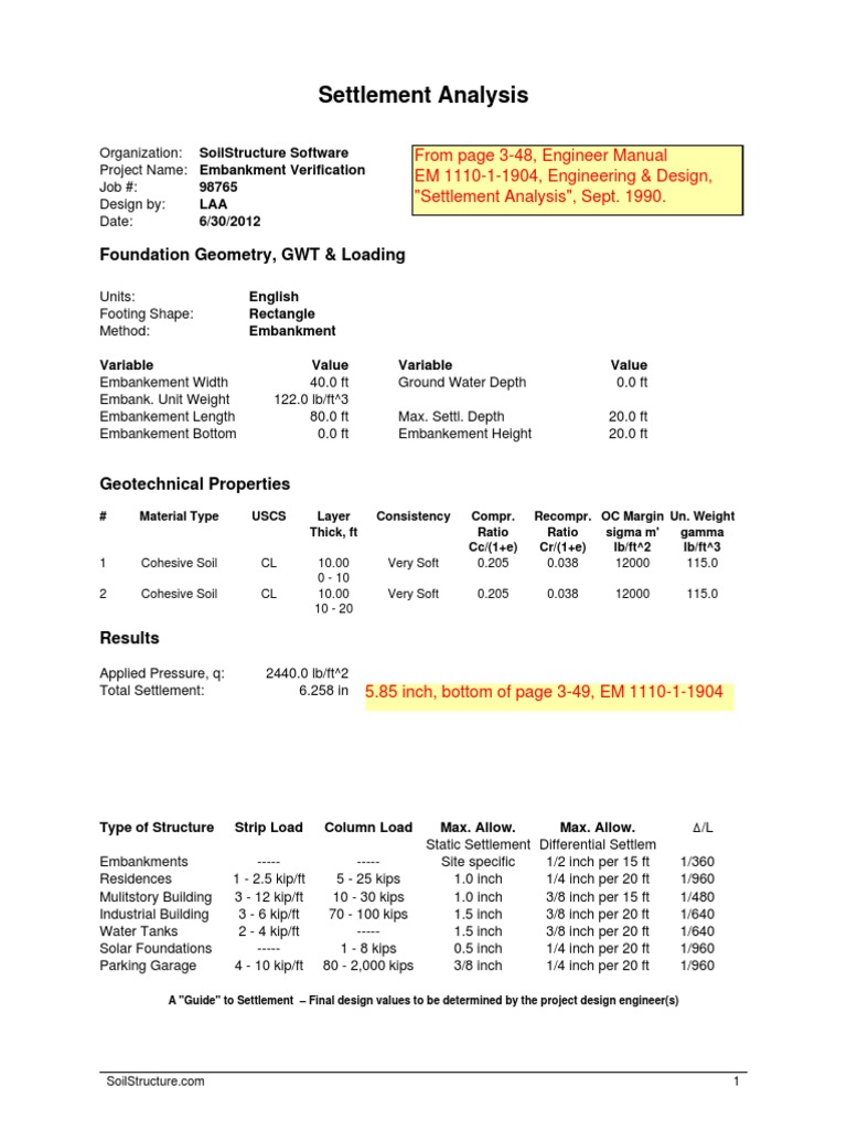 Embankment Verification Example | PDF | Solid Mechanics | Mechanical ...