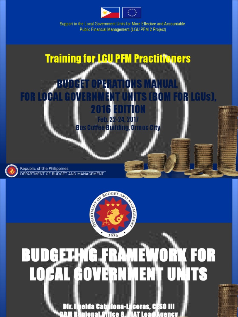 Training For LGU PFM Practitioners: Budget Operations Manual For Local ...