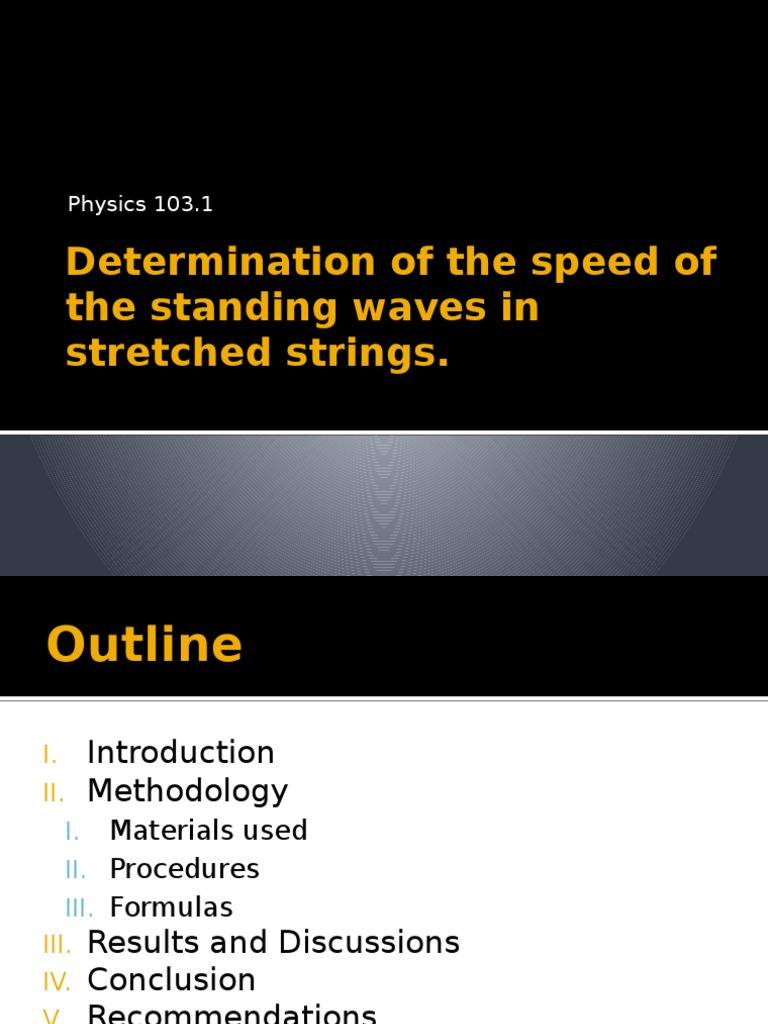 Speed Of Standing Waves In Strings Pdf Wavelength Waves