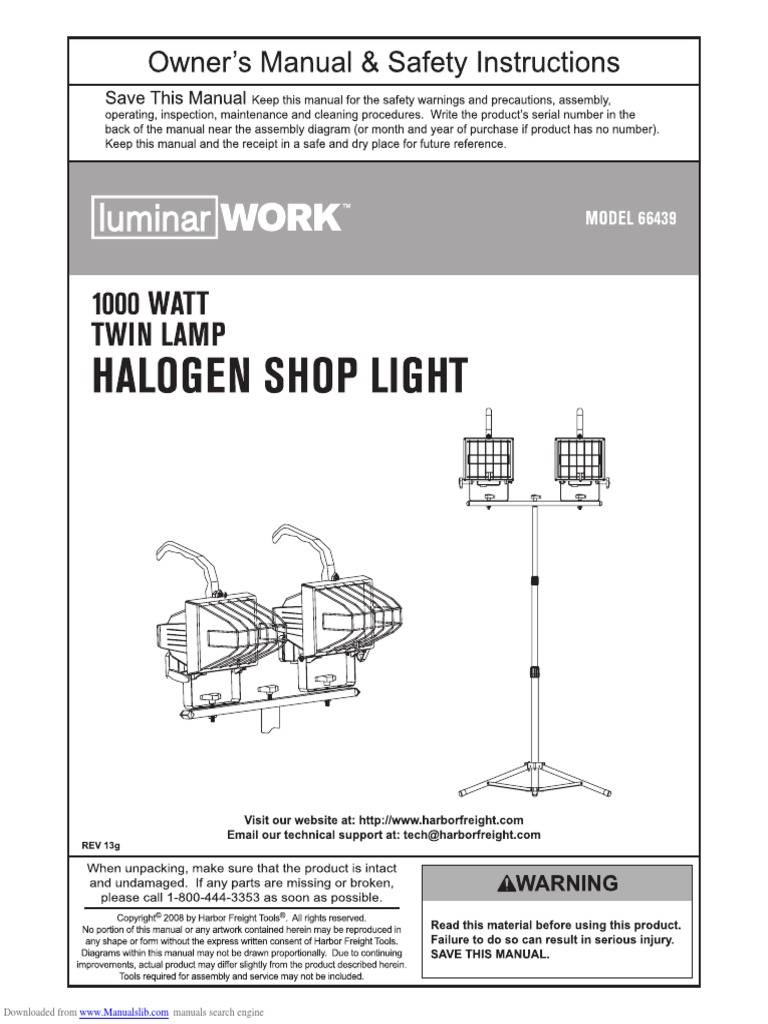 Halogen Shop Light Luminar 66439 | PDF | Electrical Connector | Screw