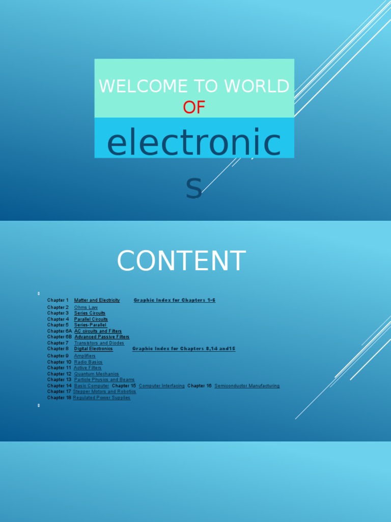 Welcome To World: Electronic S | PDF