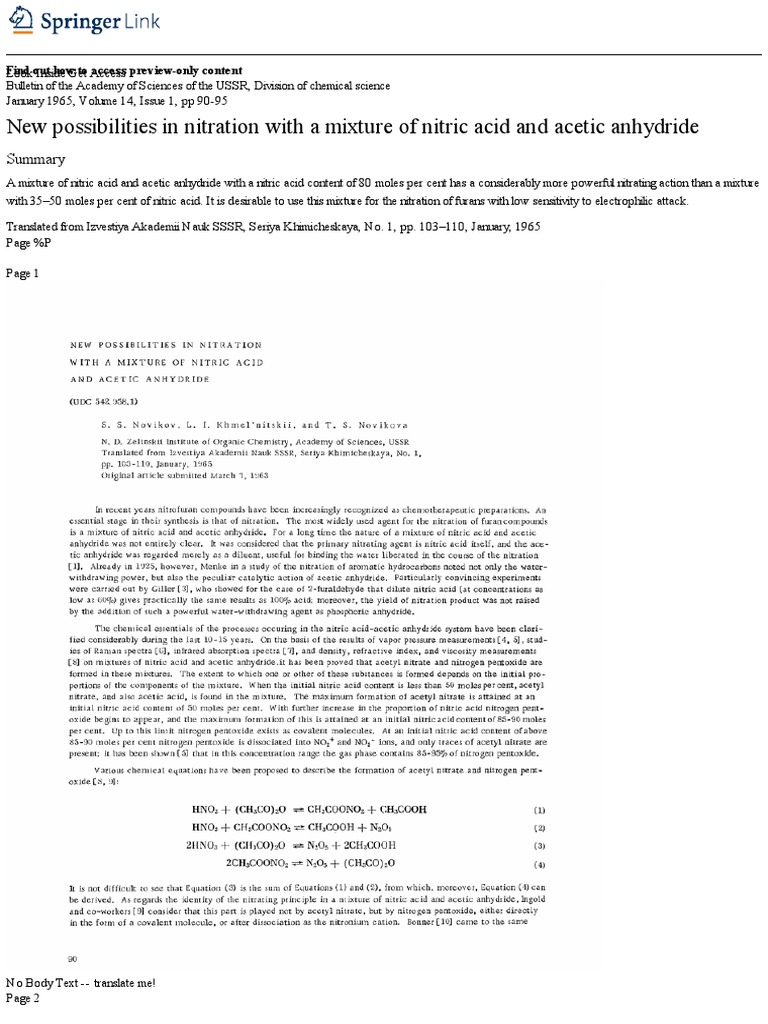 New Possibilities in Nitration With A Mixture of Nitric Acid and Acetic ...
