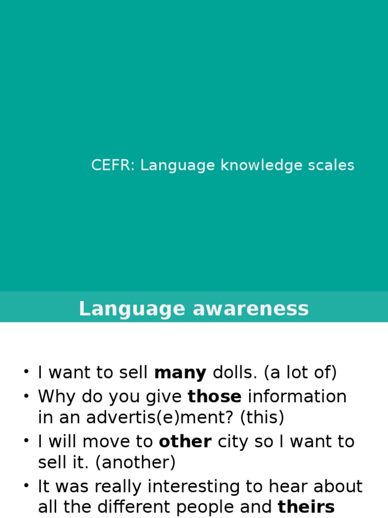 CEFR: Language Knowledge Scales | PDF | Language Acquisition | Applied ...