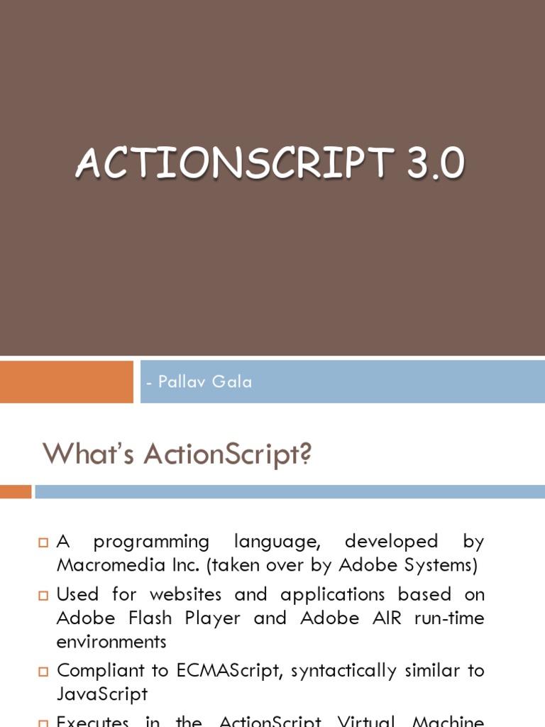 Introduction Actionscript 30 Pdf Action Script Class Computer Programming 1139